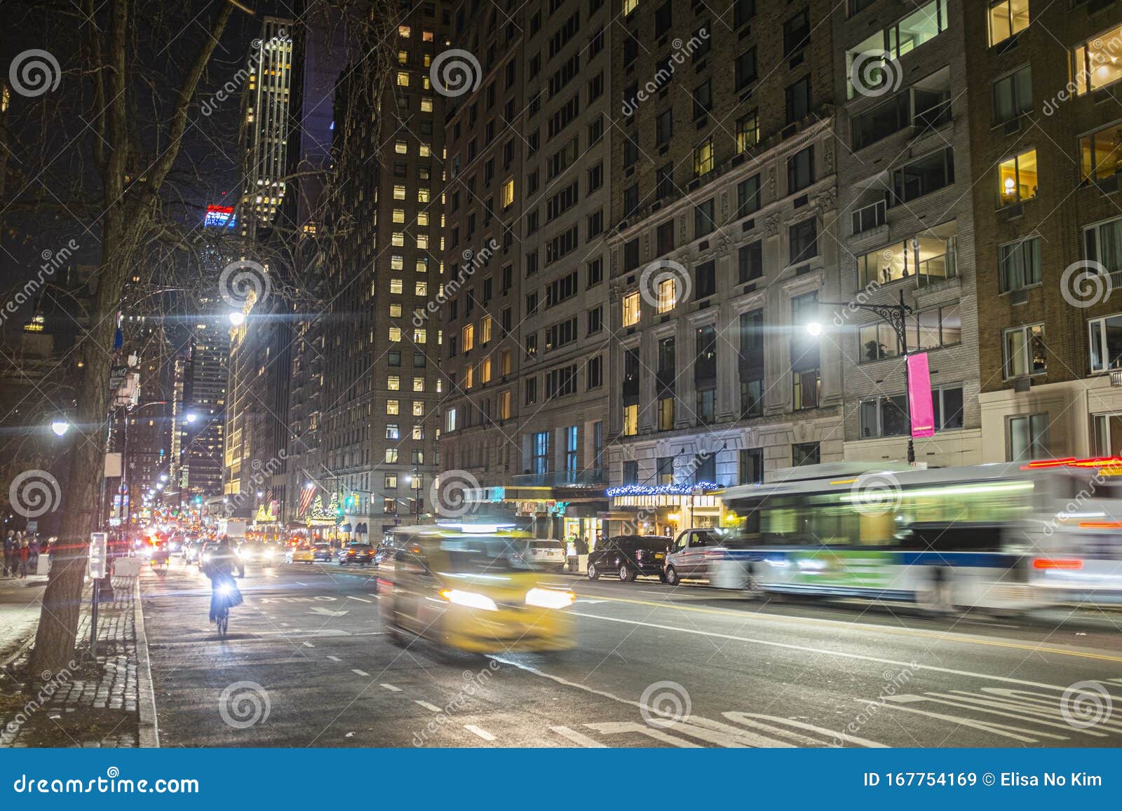 Night scene stock image. Image of light, avenue, york - 167754169