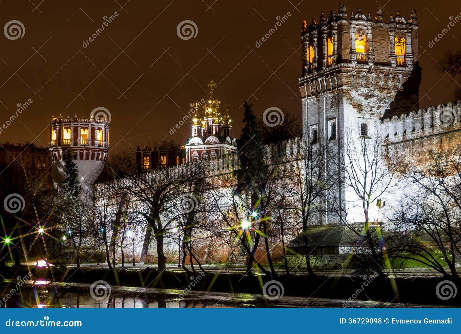 Night Scene,the Novodevichy Convent in Moscow Stock Photo - Image of ...