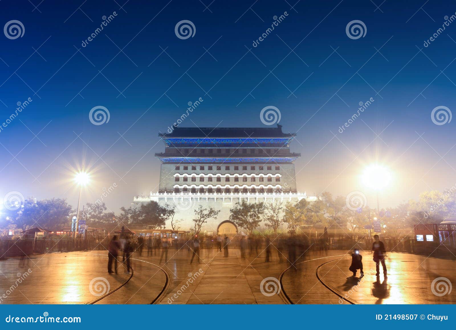 Night scene of old beijing stock image. Image of chinese - 21498507