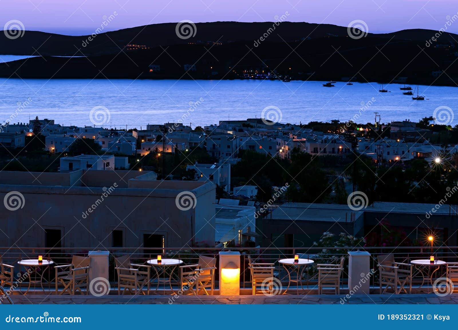 Night Scene of Paros, Greece Stock Image - Image of dark, coastal ...