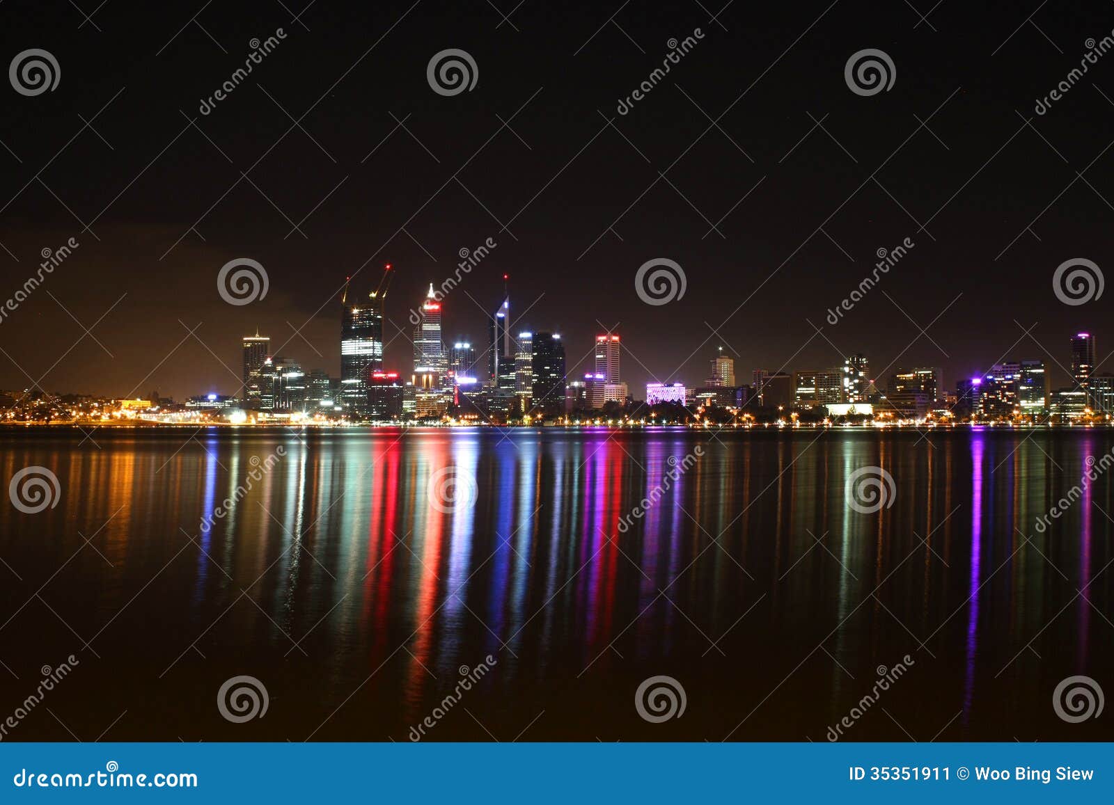 Night scene of Perth City stock image. Image of perth - 35351911