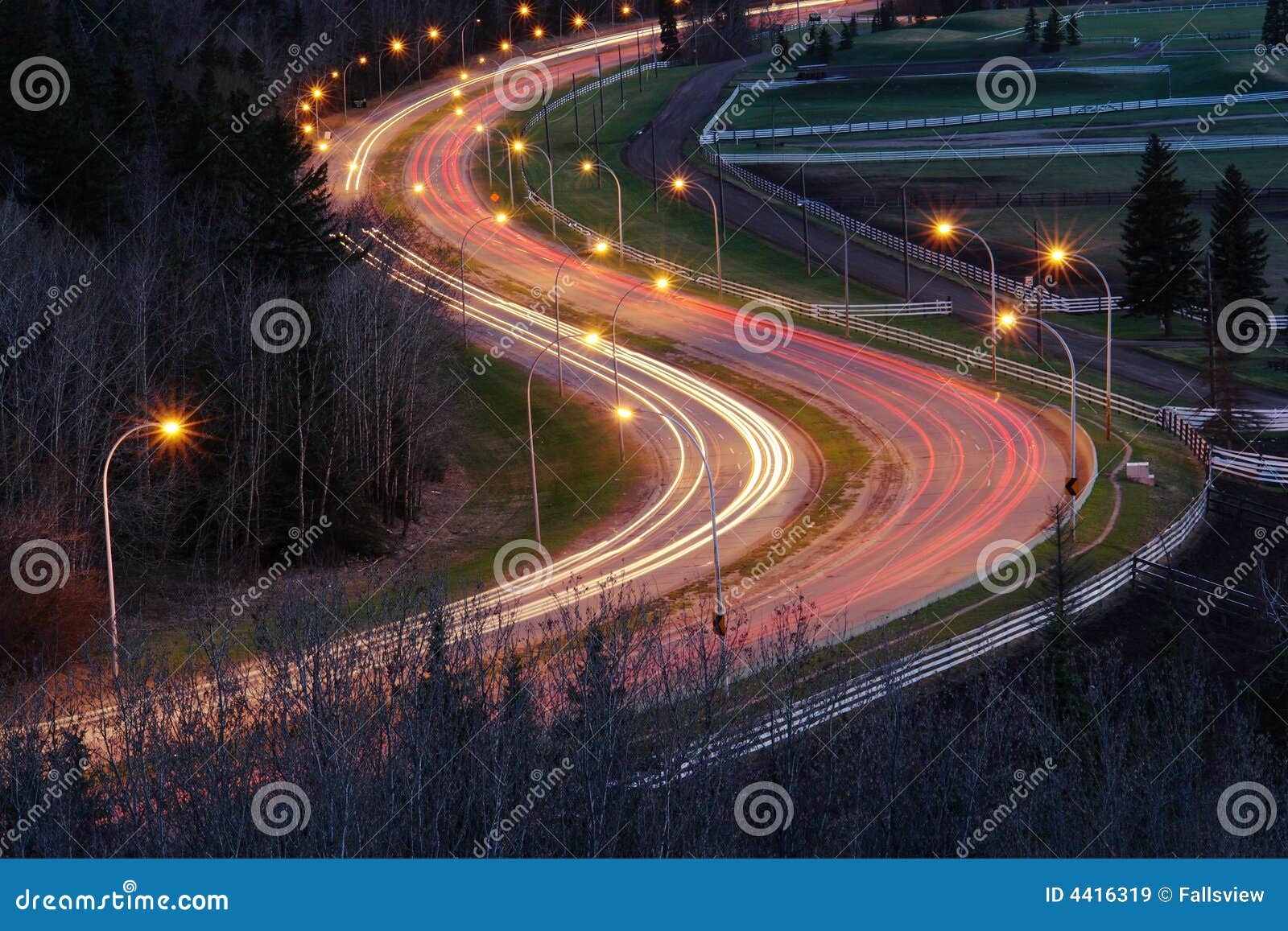 Night Scene of Road and Cars Stock Image - Image of streetlights, light ...