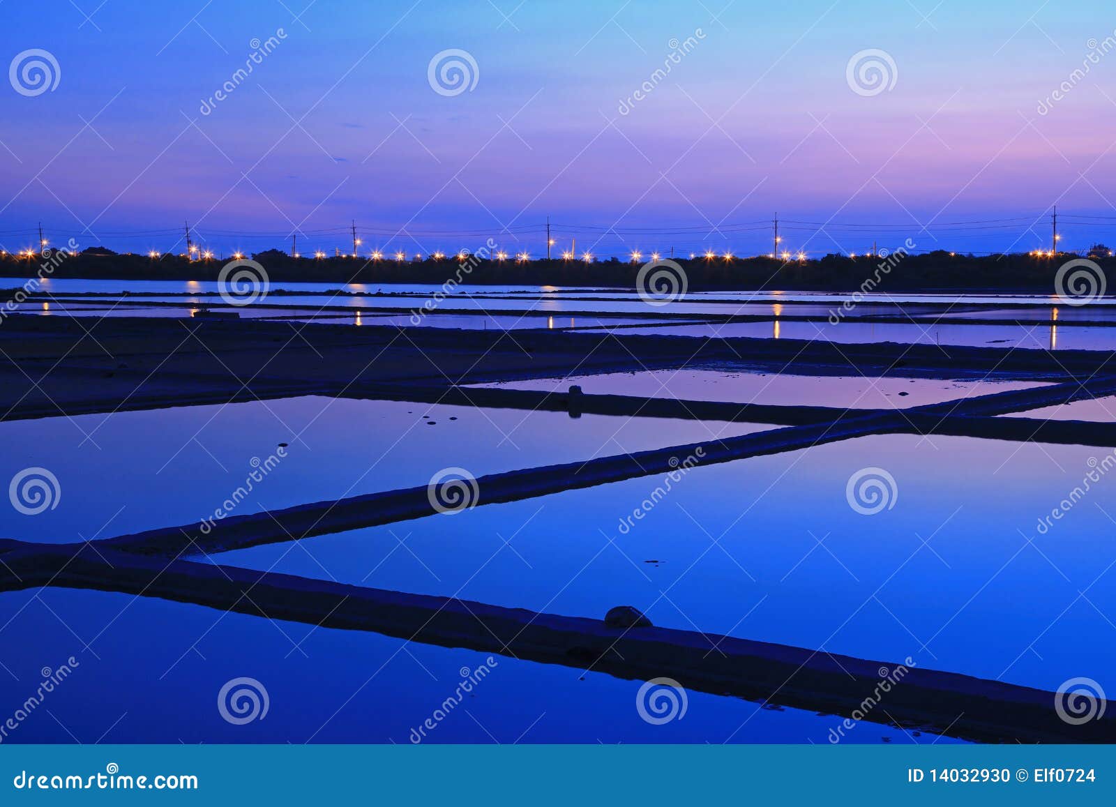 Night Scene of Salt Pan in Tainan, Taiwan Stock Photo - Image of ...
