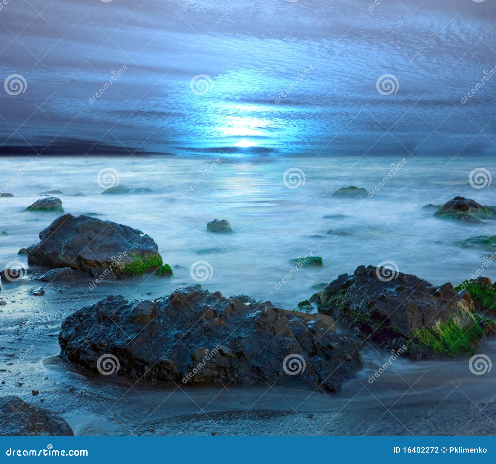 Night scene on sea stock photo. Image of scene, promontory - 16402272