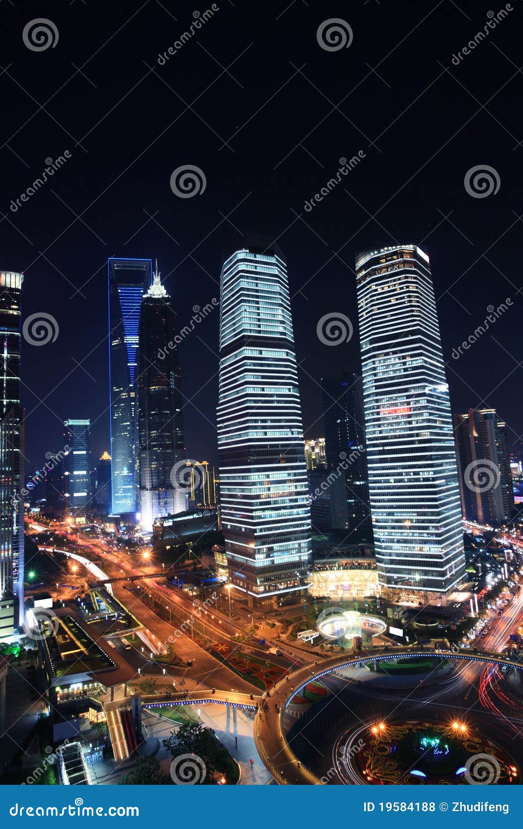Night scene of shanghai stock photo. Image of evening - 19584188