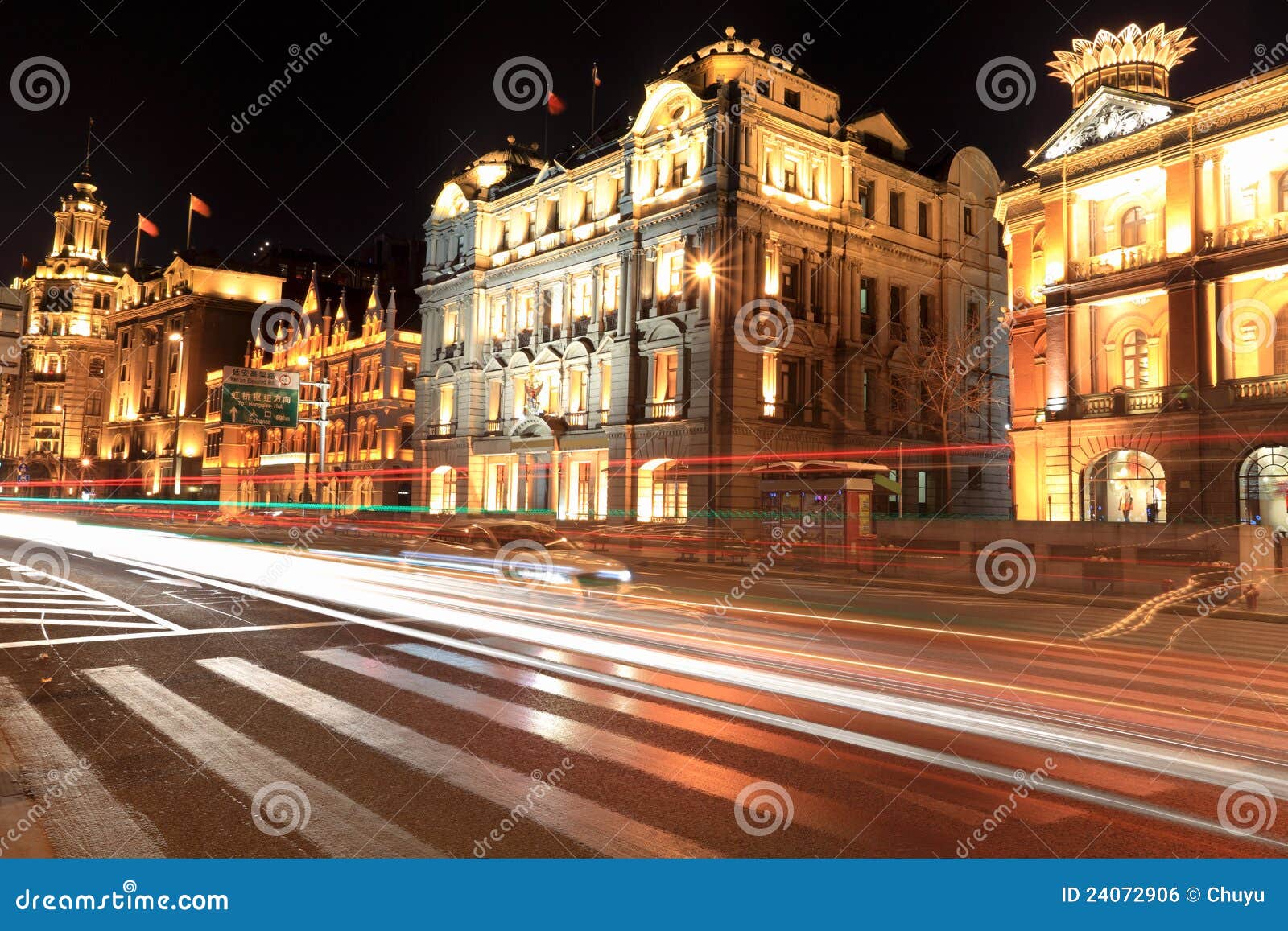 Night Scene of Shanghai Bund Stock Photo - Image of motion, shanghai ...