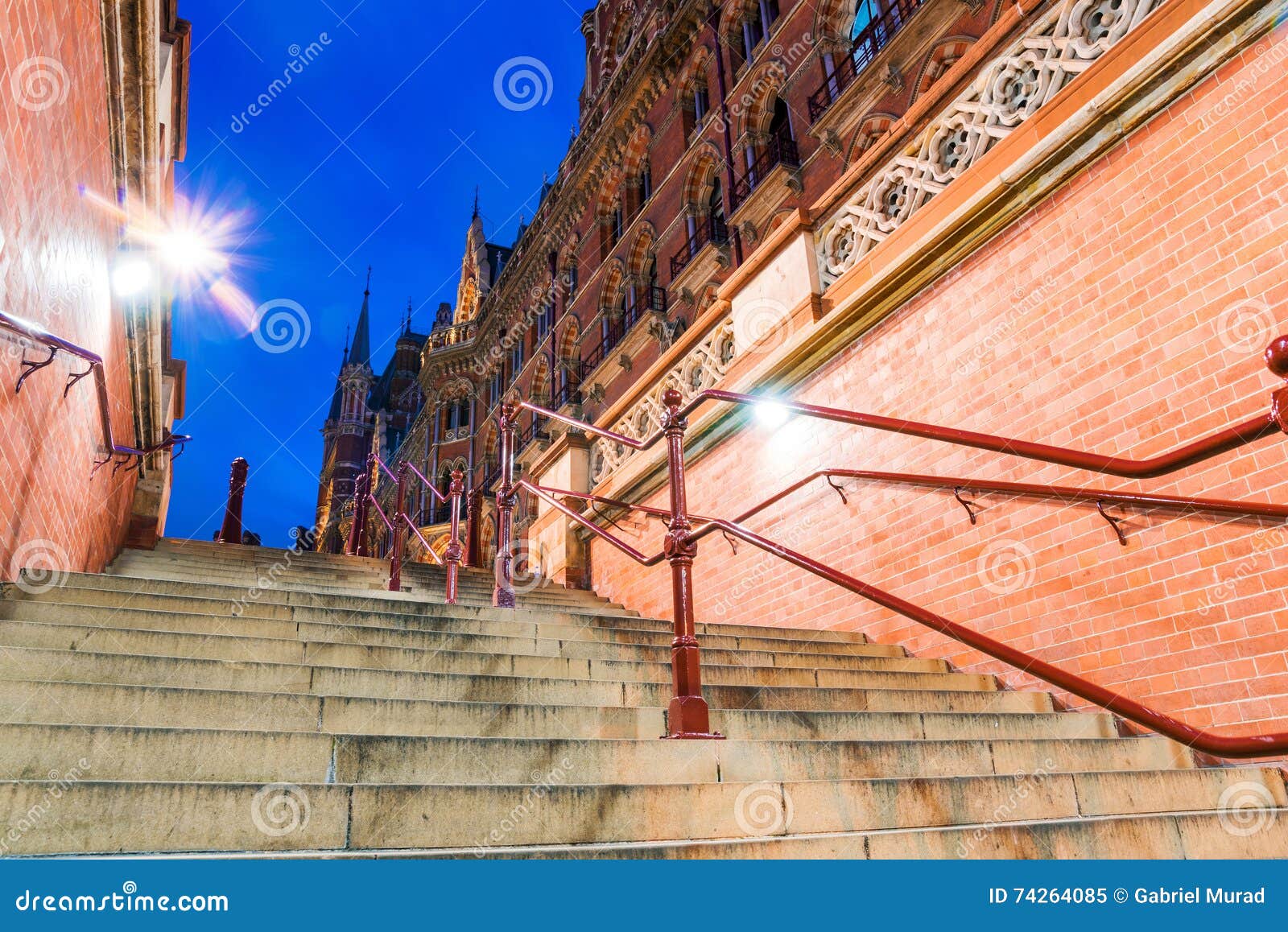 Night scene of steps stock image. Image of stairs, city - 74264085