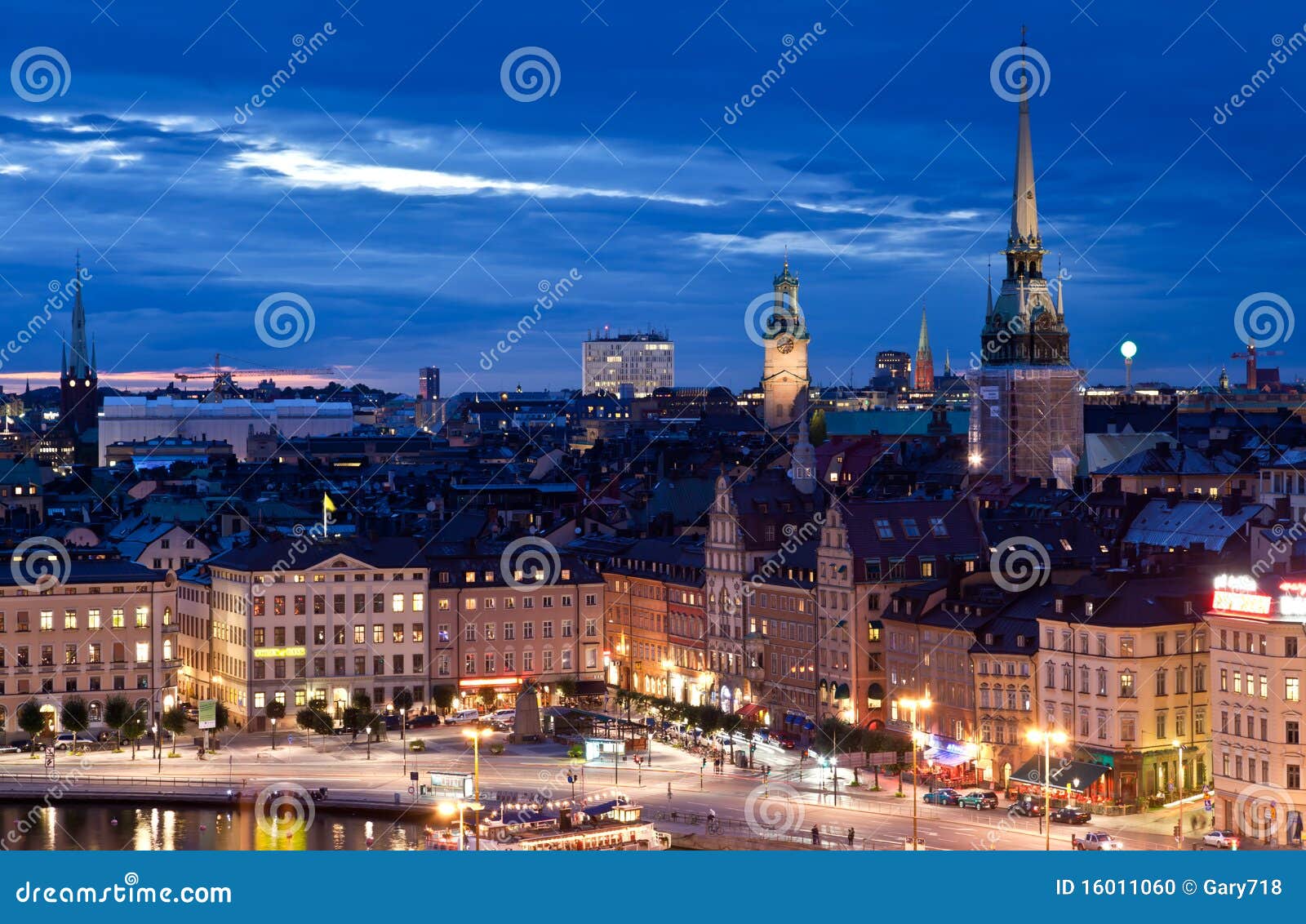 Night Scene of the Stockholm Stock Photo - Image of elevator ...