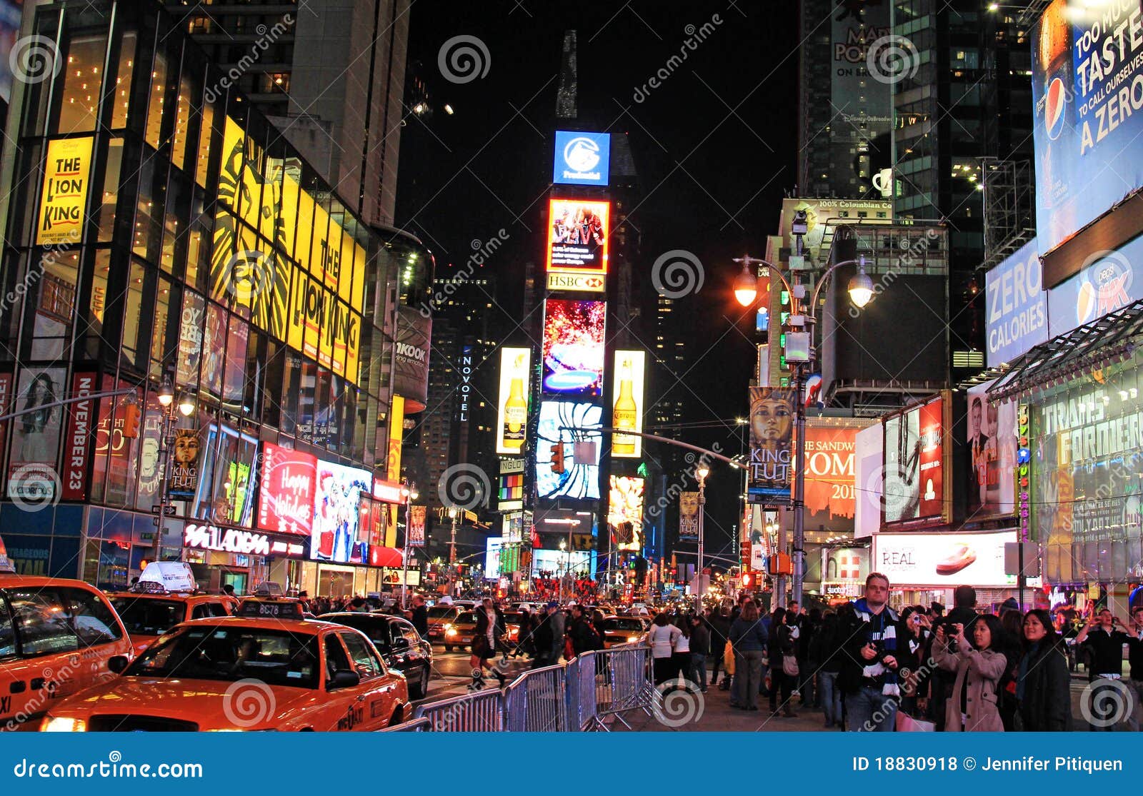 Night Scene at Time Square editorial stock photo. Image of attraction ...