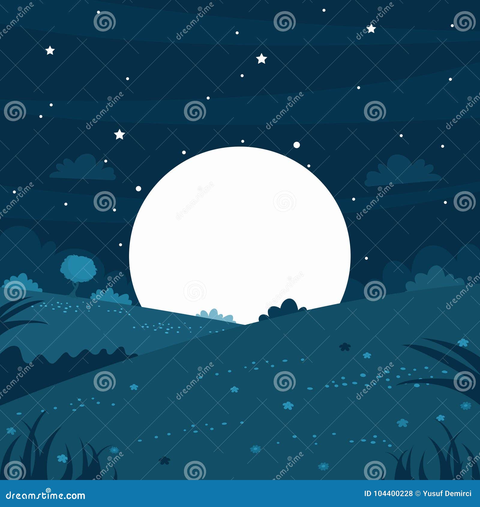 Night Scene Vector Illustration Stock Vector - Illustration of card ...