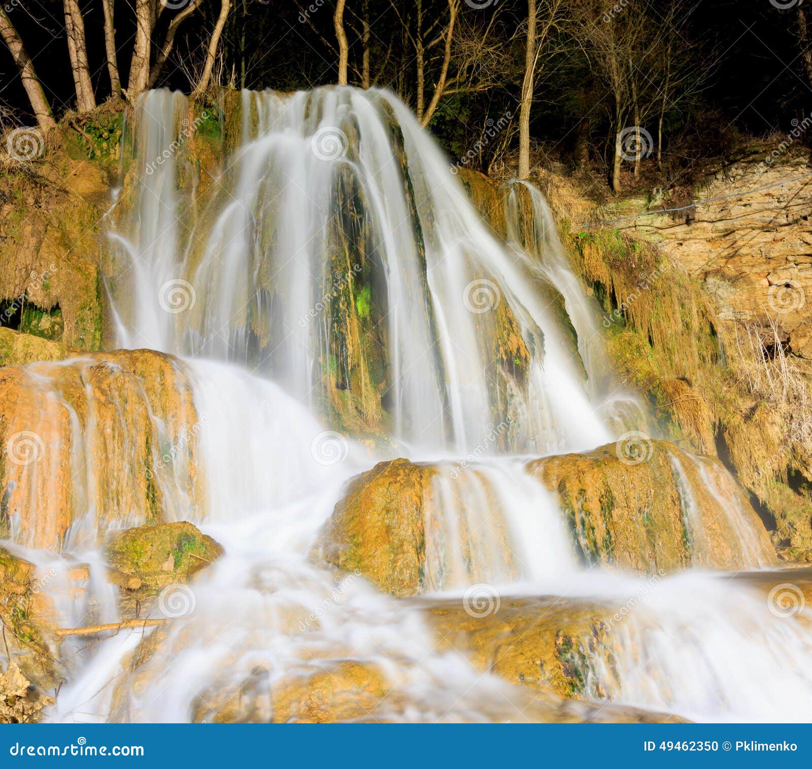 Night scene with waterfall stock photo. Image of beautiful - 49462350
