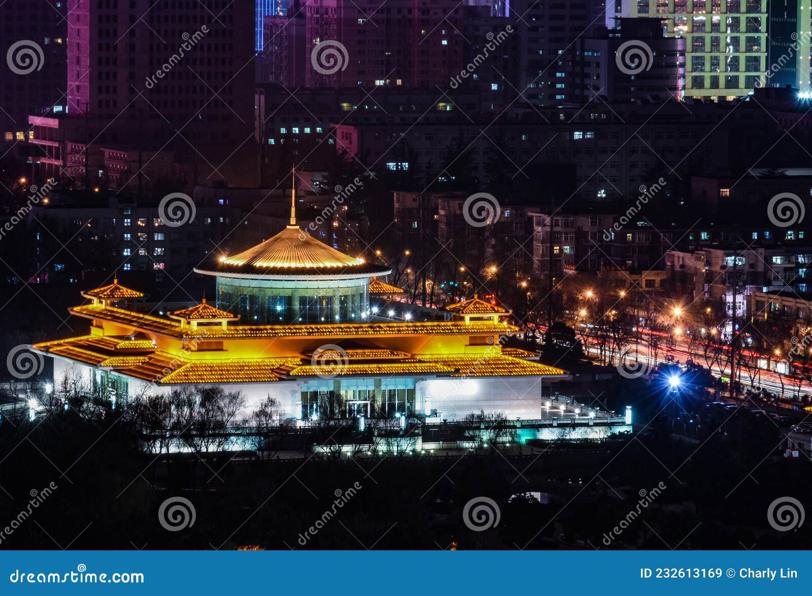 Night Scene of Xi an, China Stock Image - Image of darkness, metropolis ...