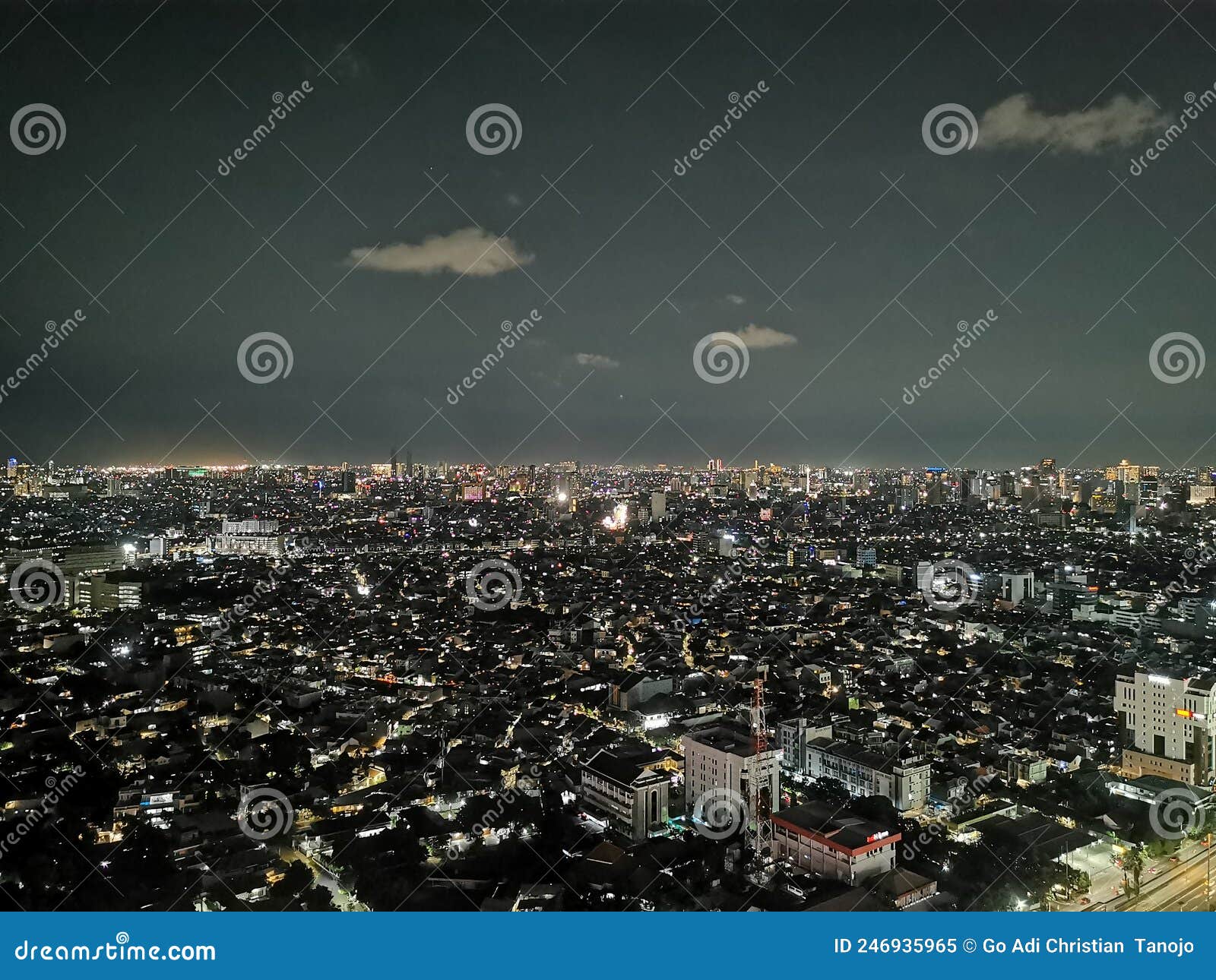 Night Scenery from High Building Stock Image - Image of high, light ...