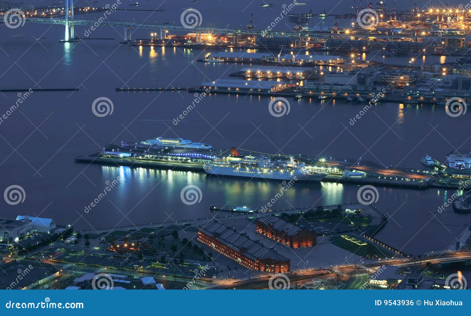 Night scenes of the port stock photo. Image of metropolis - 9543936