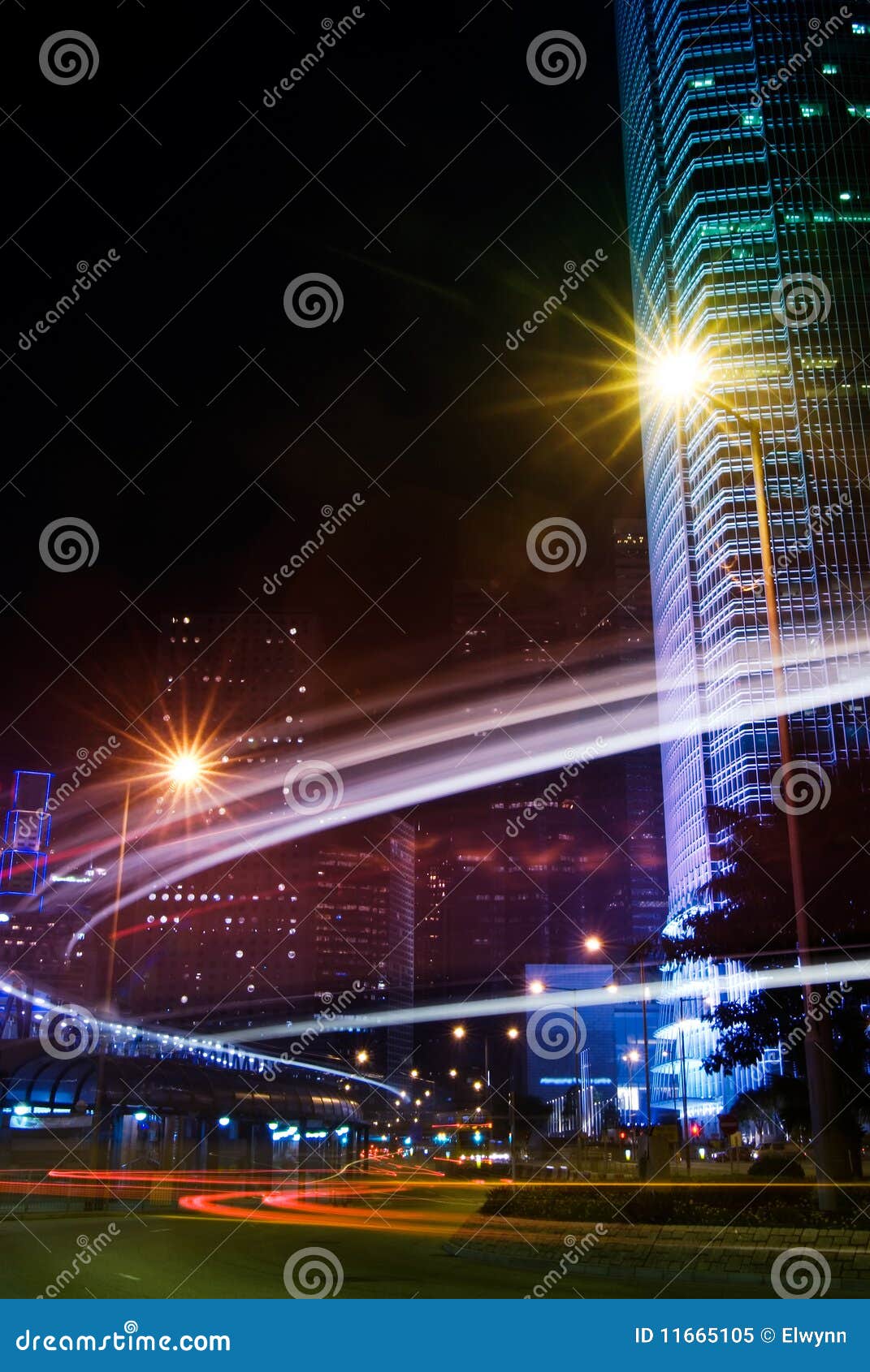 Night scenes of skyscraper stock image. Image of busy - 11665105