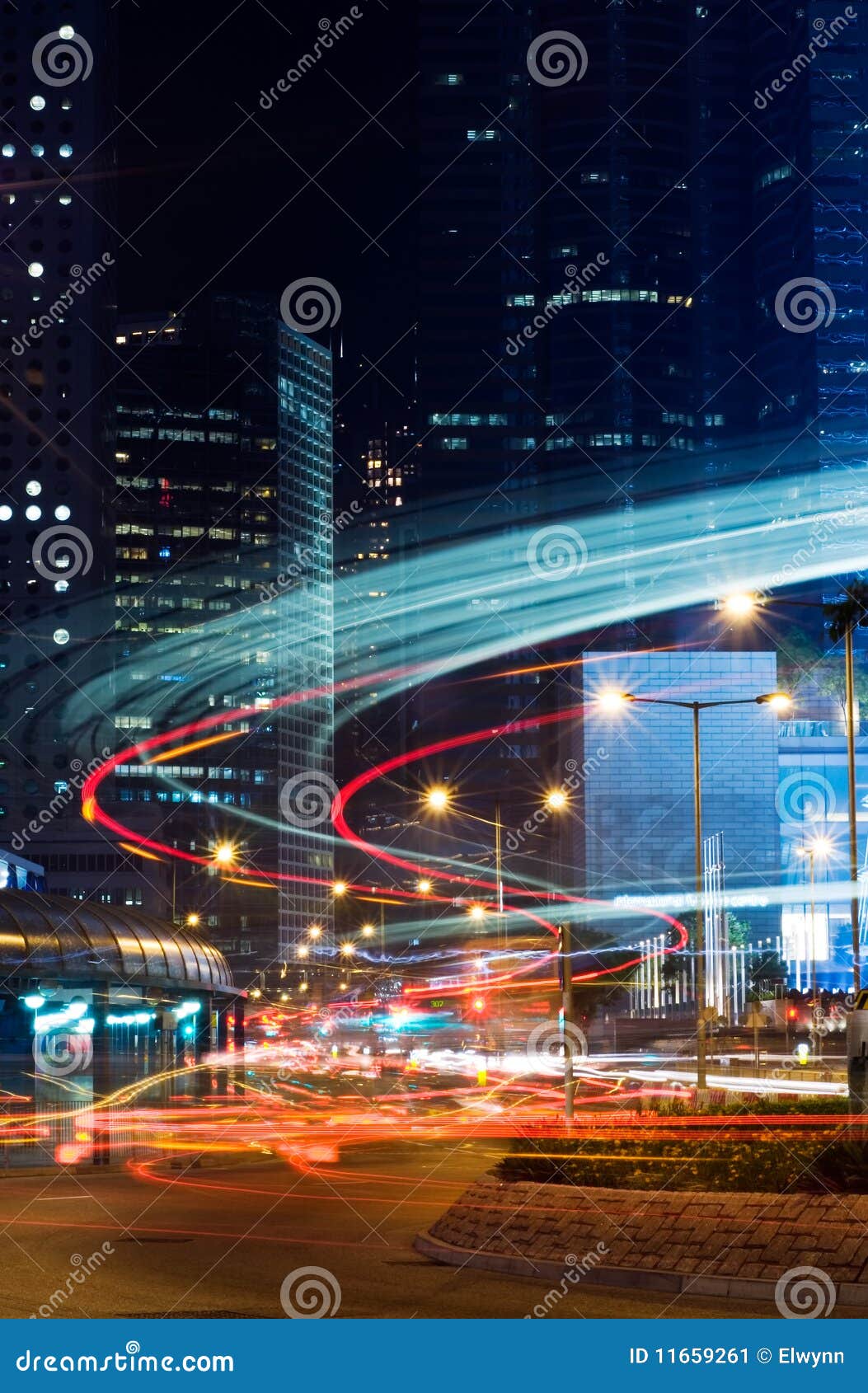 Night Scenes of Skyscraper with Light Stock Image - Image of cityscape ...