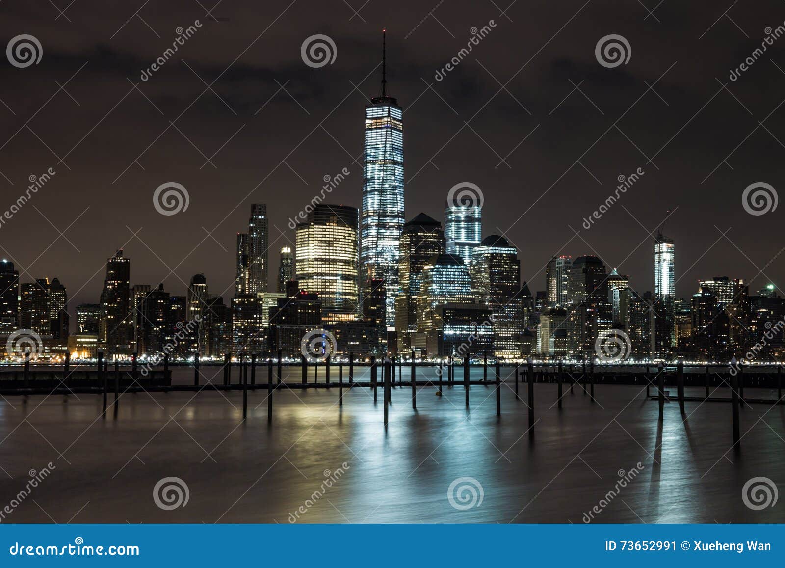 Night scenes of WTC stock image. Image of timesquare - 73652991