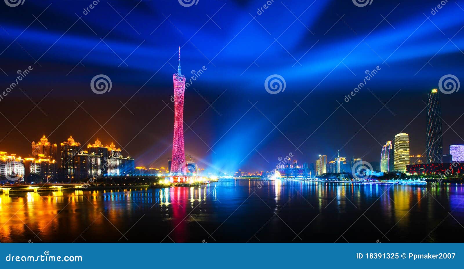 The Night Scenic of Guangzhou Editorial Image - Image of outdoor ...