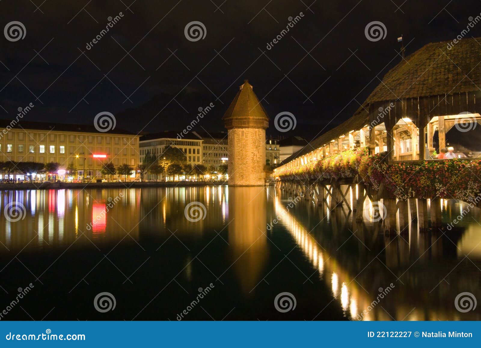Night Scenic Lucerne, Switzerland Stock Image - Image of night ...