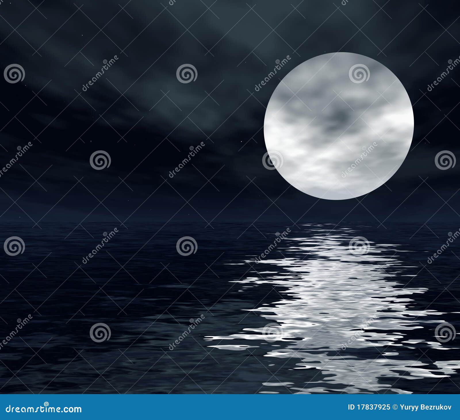 Night sea landscape stock illustration. Illustration of water - 17837925