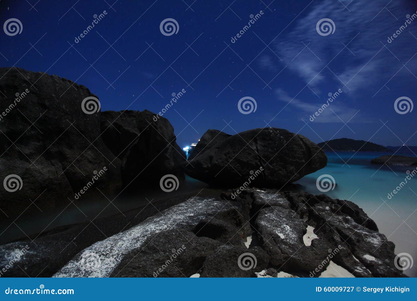 Night sea landscape stock image. Image of natural, nature - 60009727