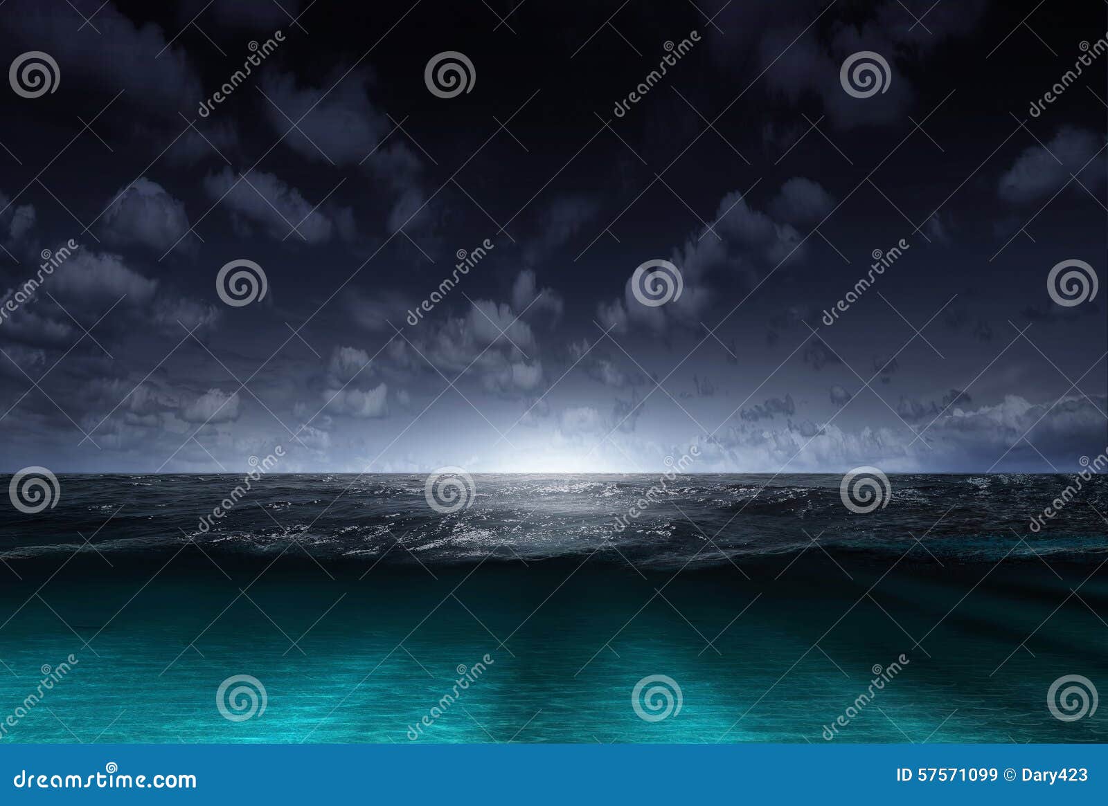 Night sea stock image. Image of light, landscape, beautiful - 57571099