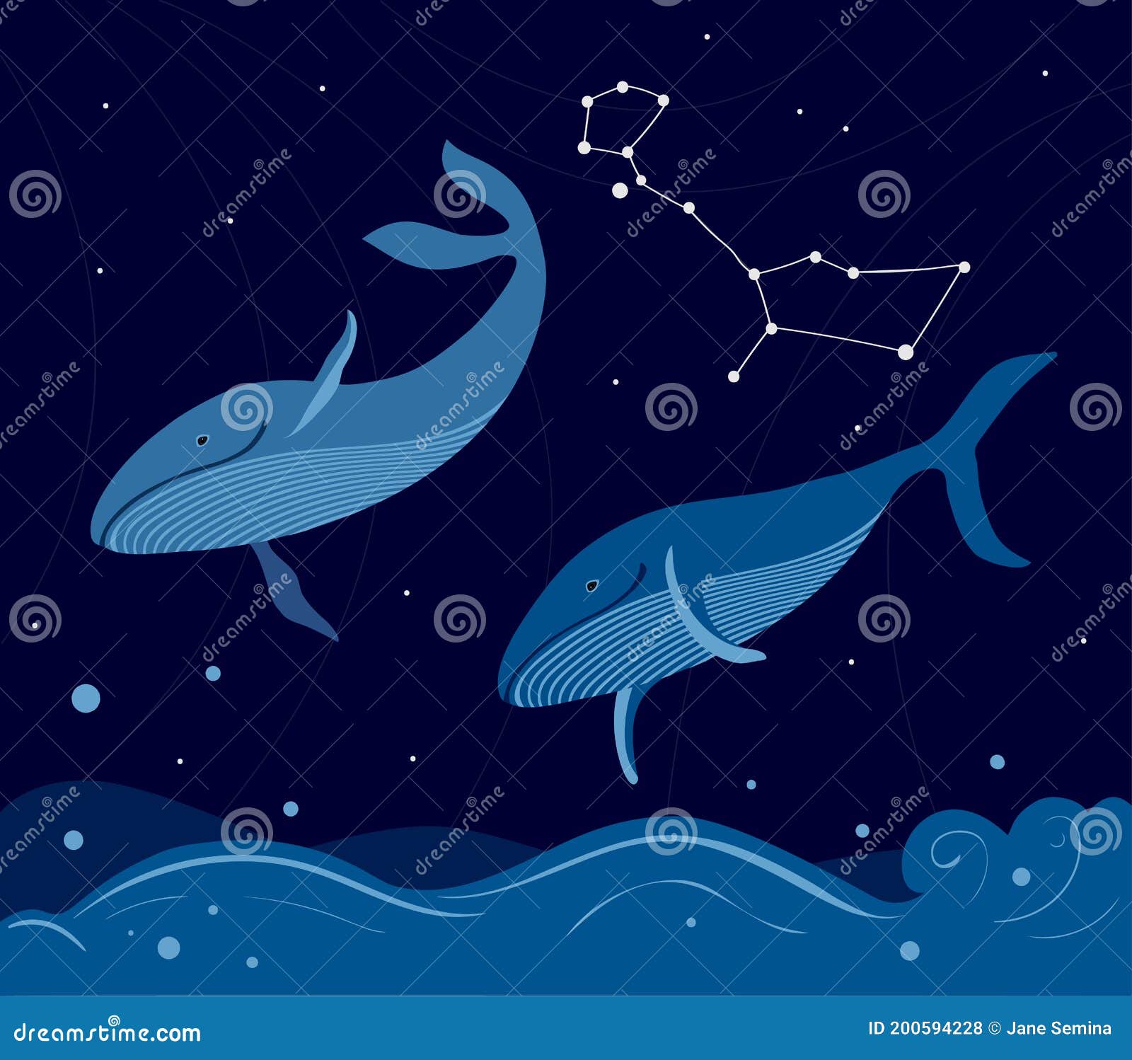 Cetus Constellation. Starry Night Sky. Cluster Of Stars, Galaxy. Deep ...