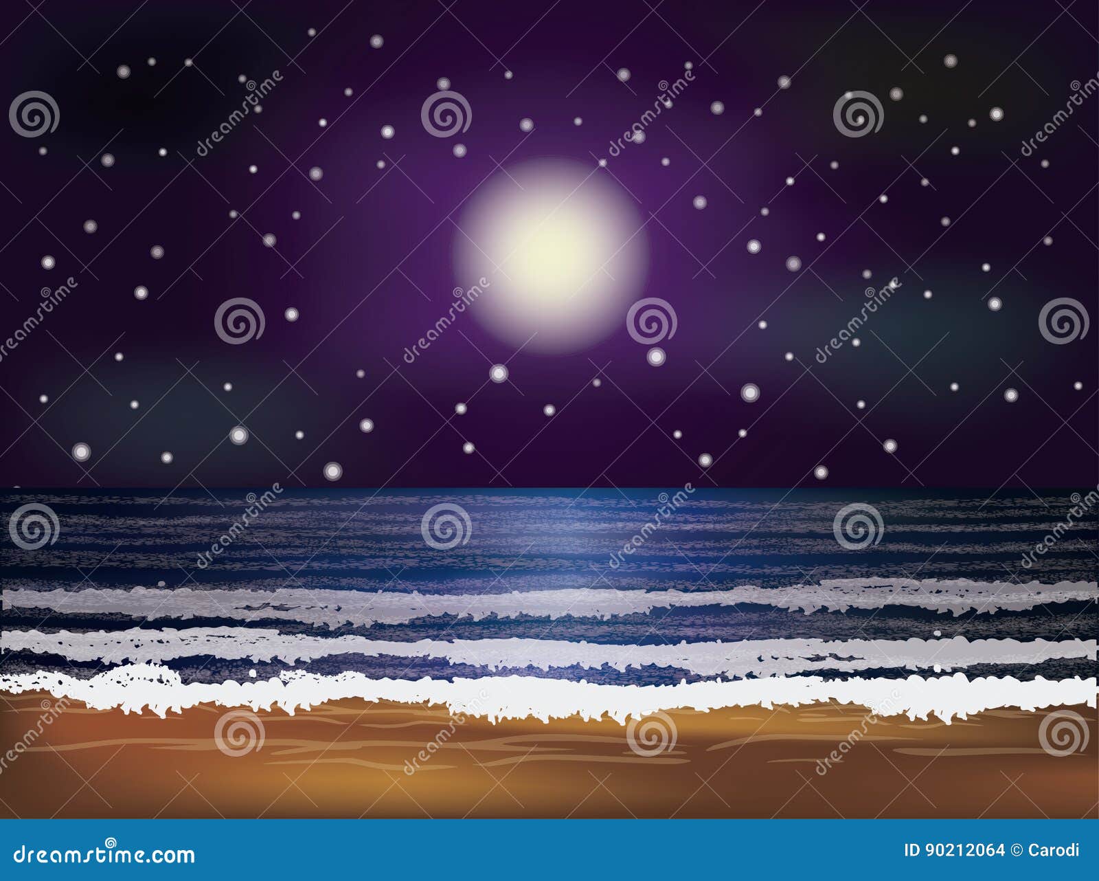 Night Sea Wallpaper, Vector Stock Vector - Illustration of gradient ...