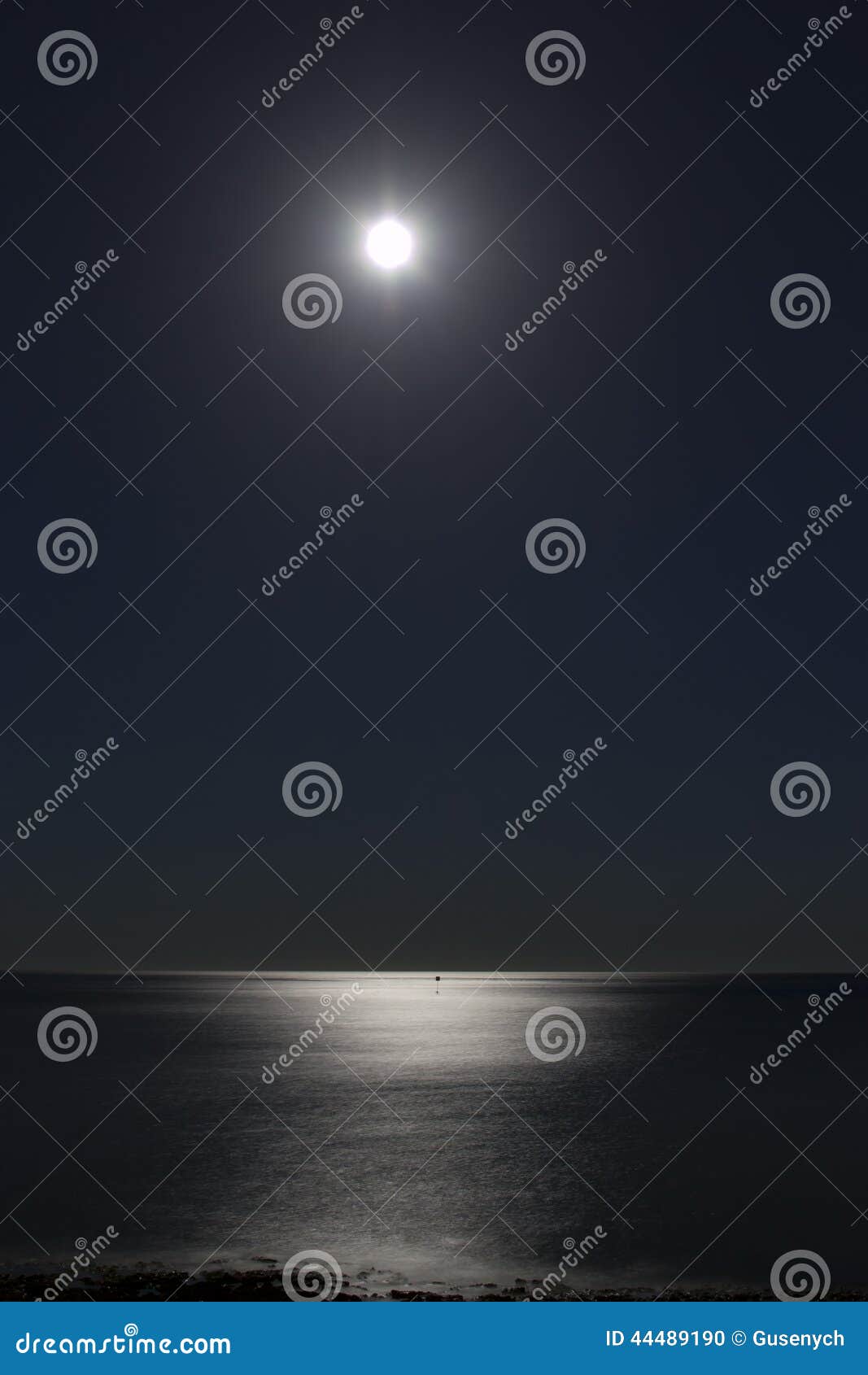 Night seascape stock photo. Image of light, moonlit, seascape - 44489190