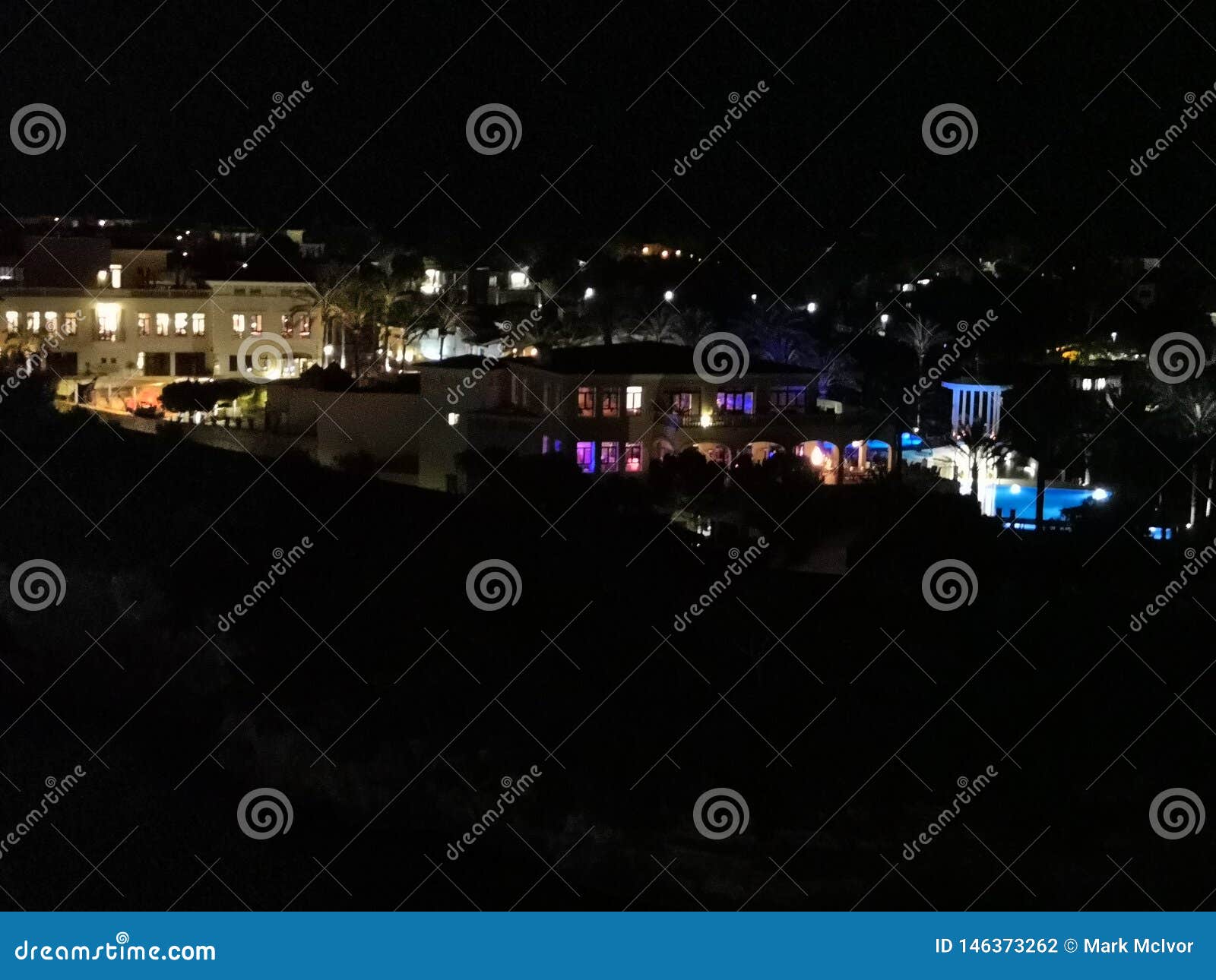 Night Seaview Reflections Cala Ferrera Majorca Stock Photo - Image of ...