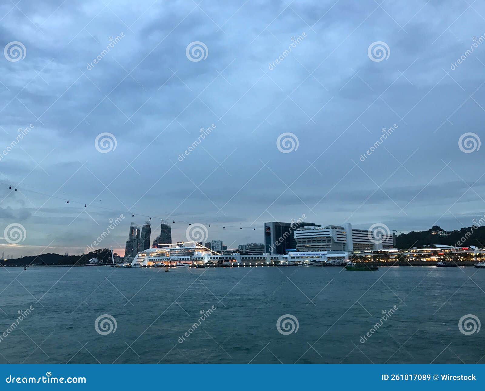 Night of Sentosa Boardwalk in Singapore Stock Image - Image of skyline ...