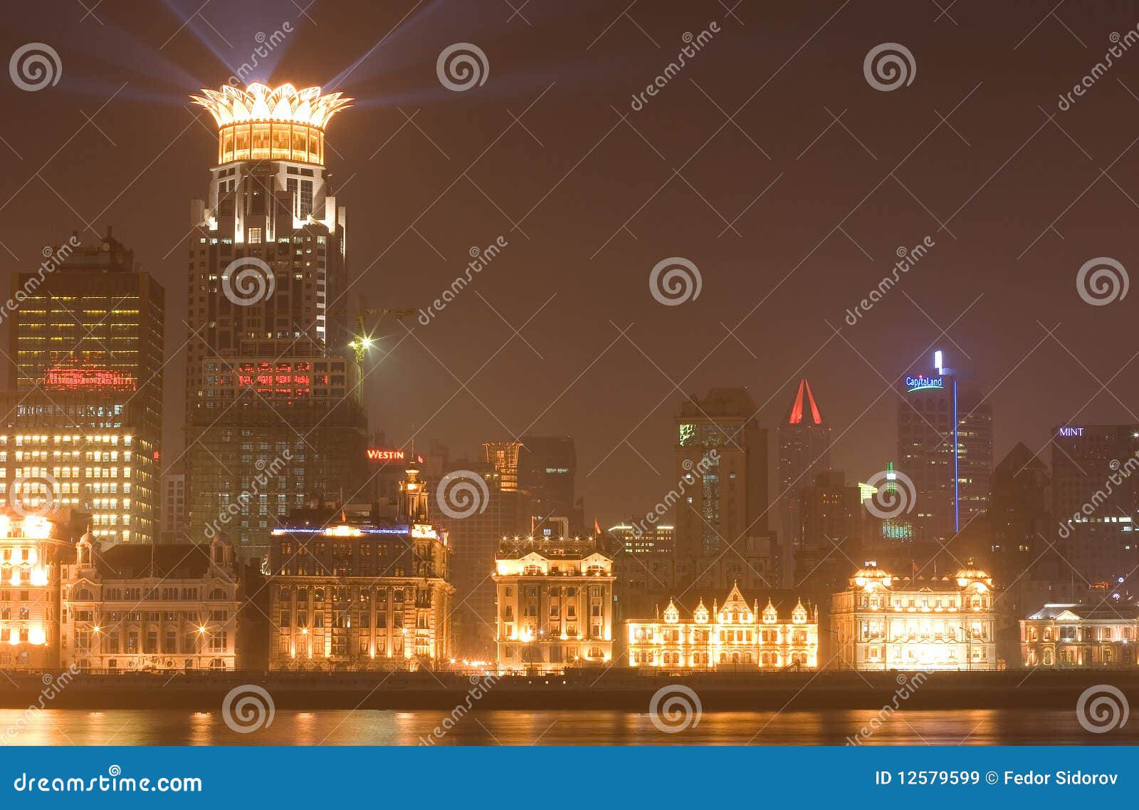 Night Shanghai 13 editorial stock image. Image of lights - 12579599