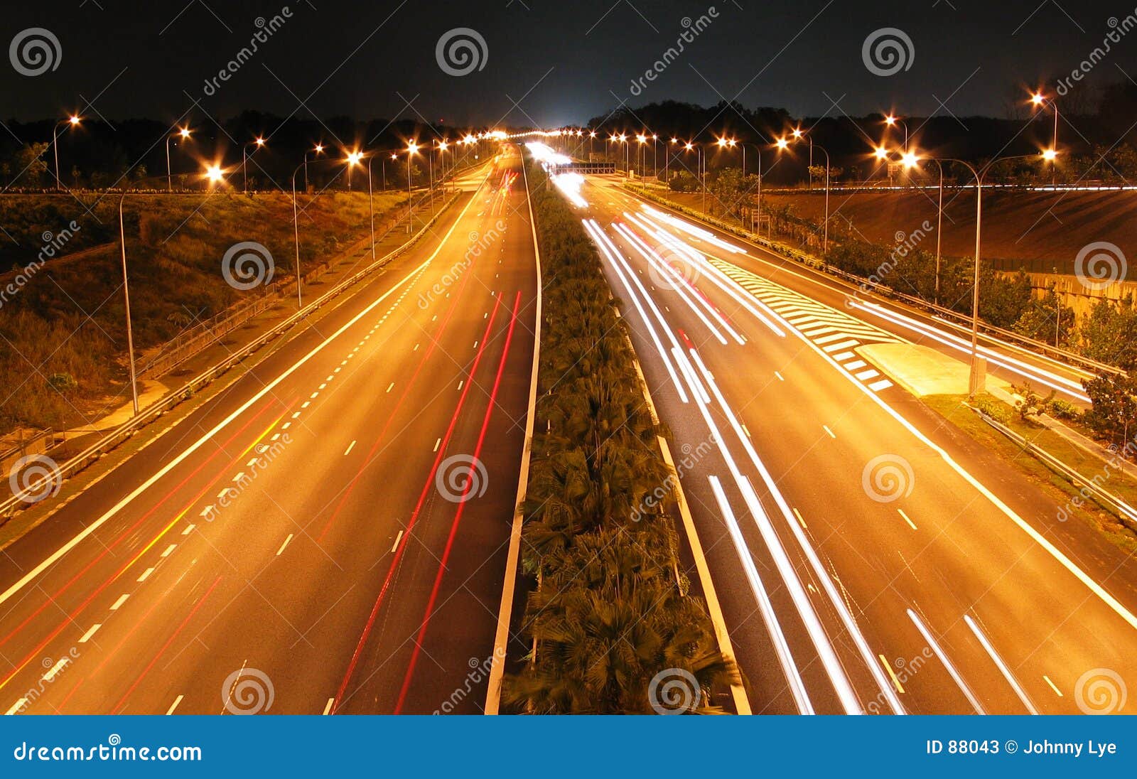 Night Shot of Expressway stock image. Image of light, night - 88043