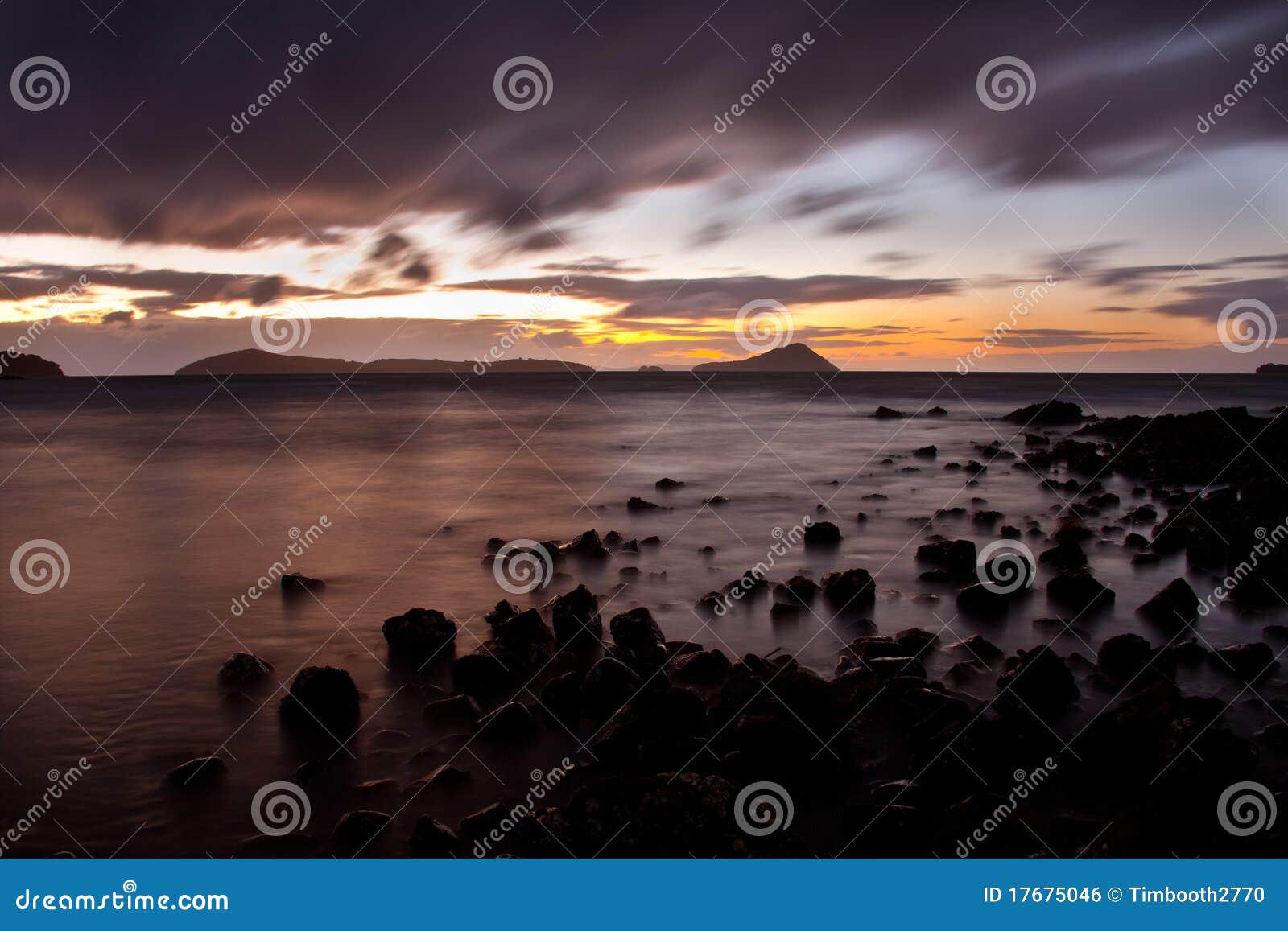 Night shot of ocean shore stock photo. Image of seaside - 17675046