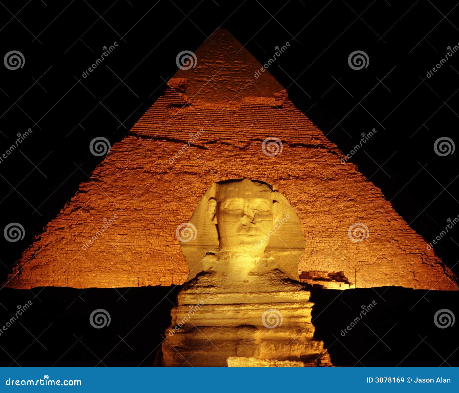 Night Shot of the Sphinx stock image. Image of egyptian - 3078169