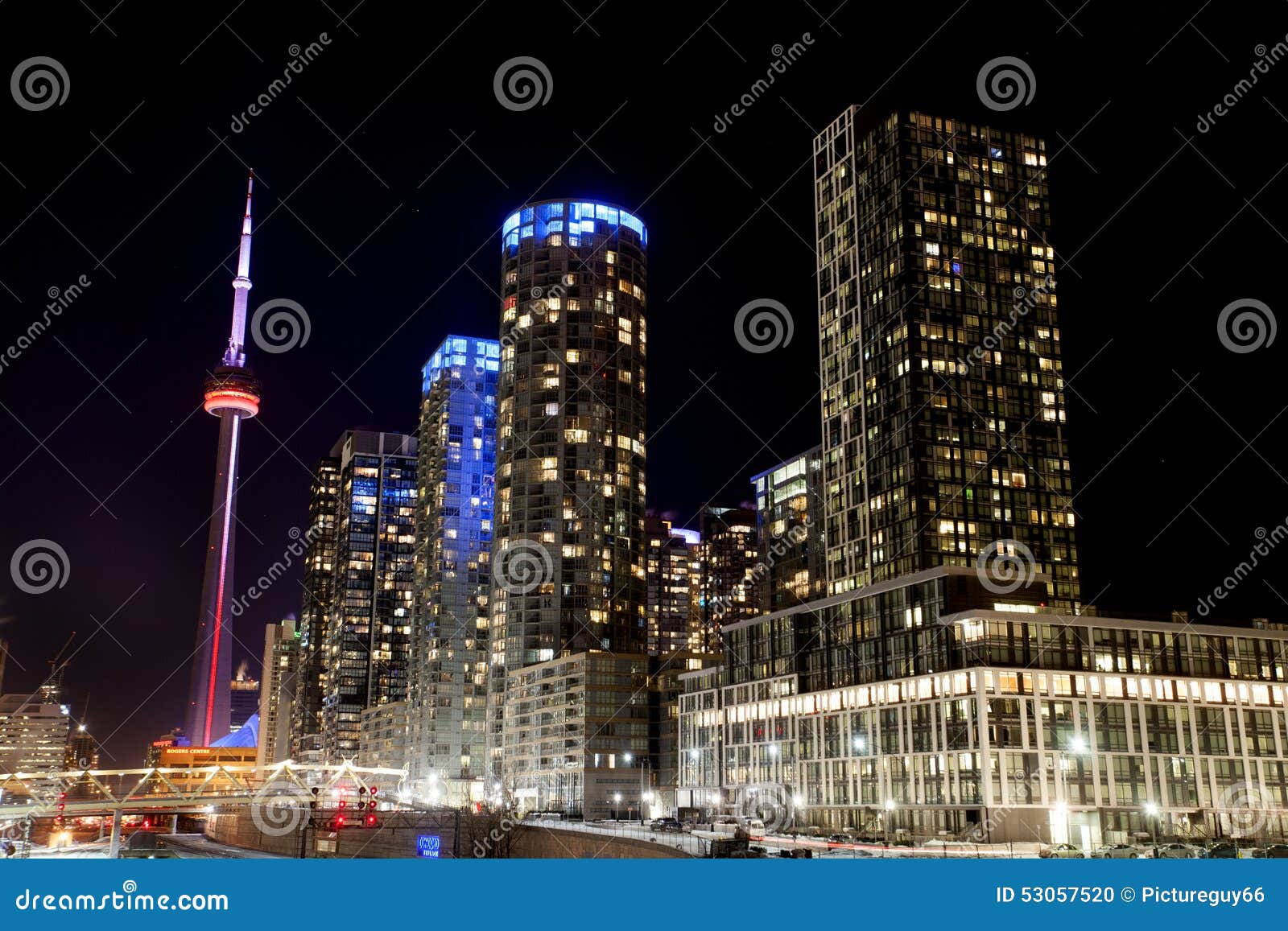 Night Shot Toronto editorial image. Image of dark, light - 53057520