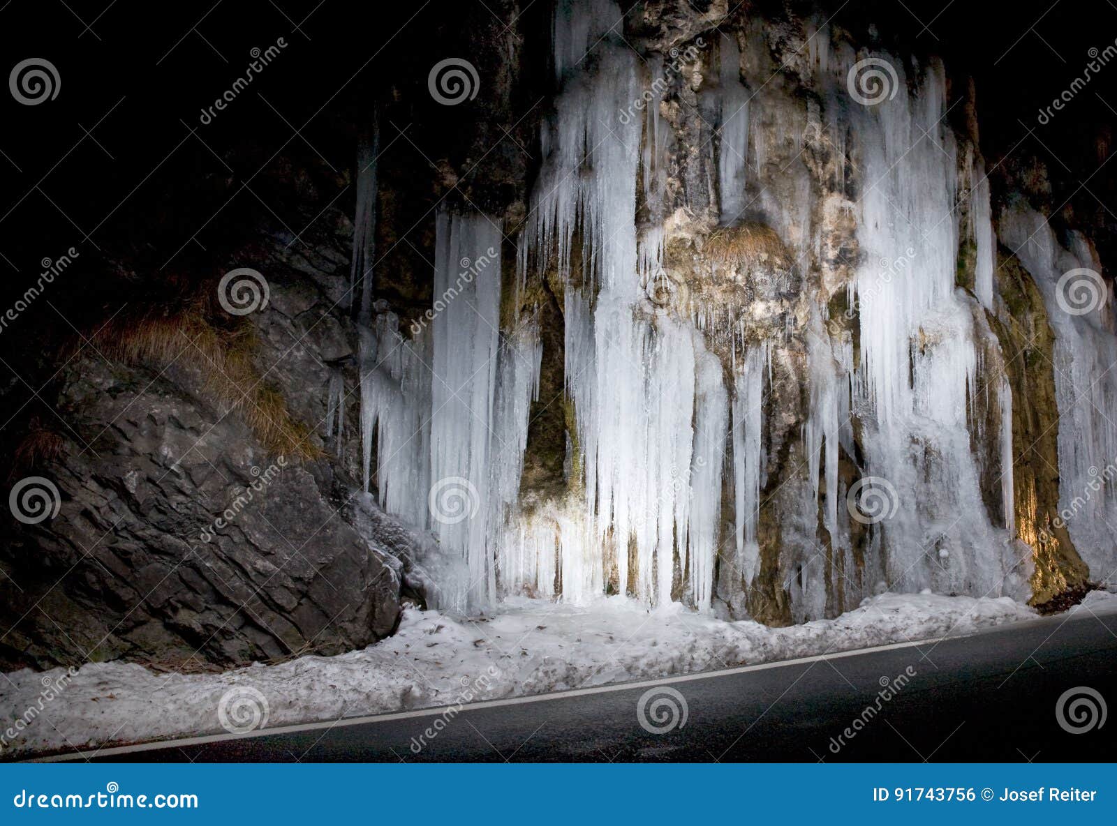 Night shots of icicles stock photo. Image of frozen, mysticism - 91743756