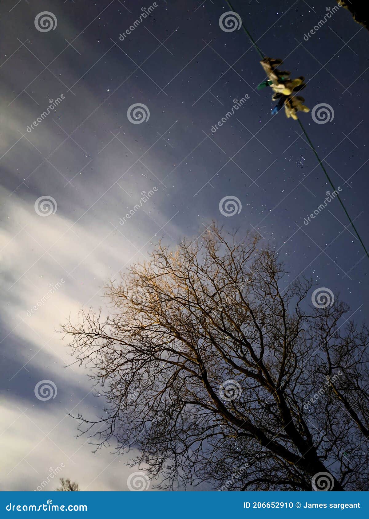 Night Sky Astro Clouds Moonlight Glow Stock Photo - Image of nature ...