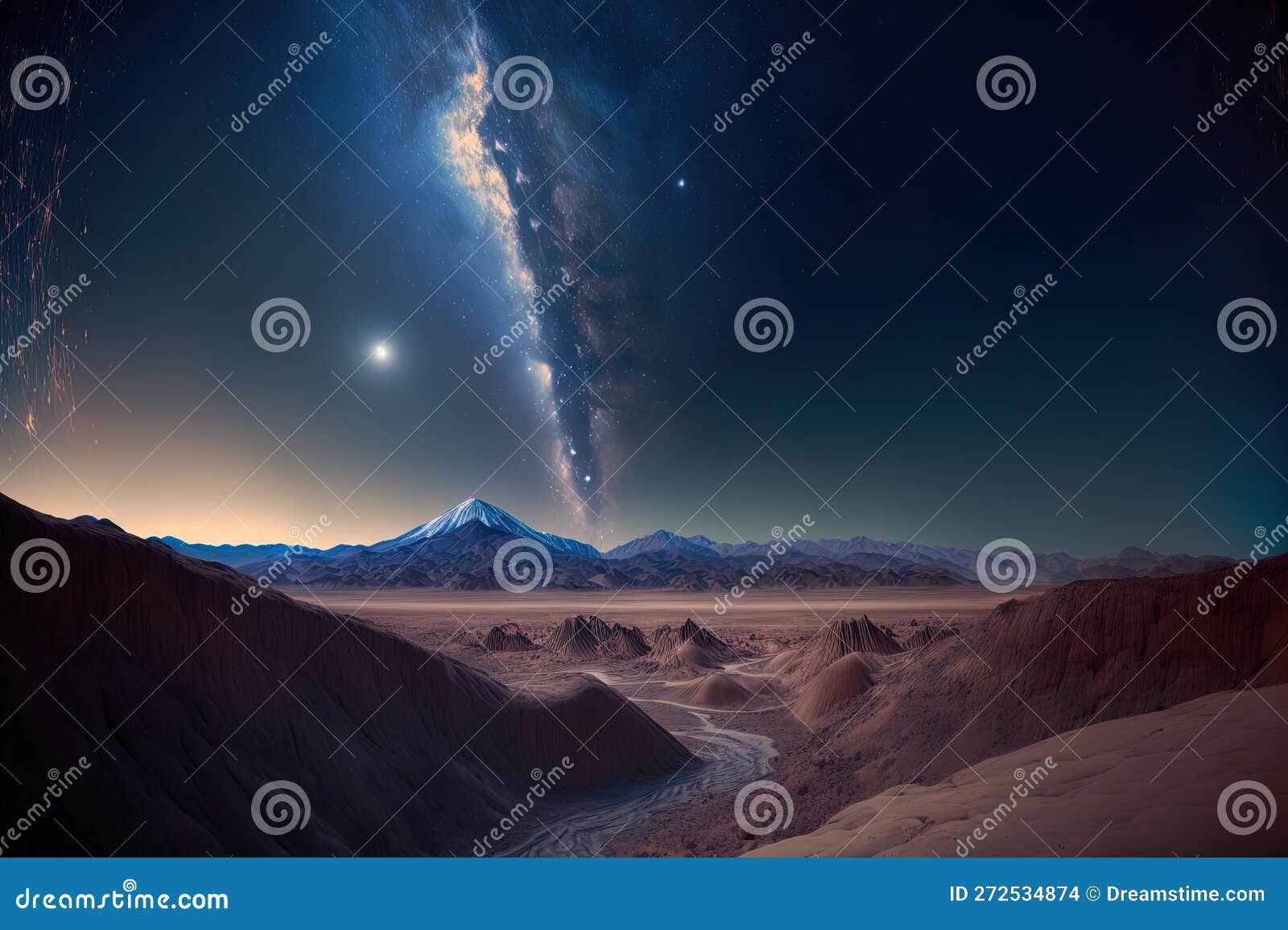 Night Sky at Atacama Desert, South America Stock Illustration ...