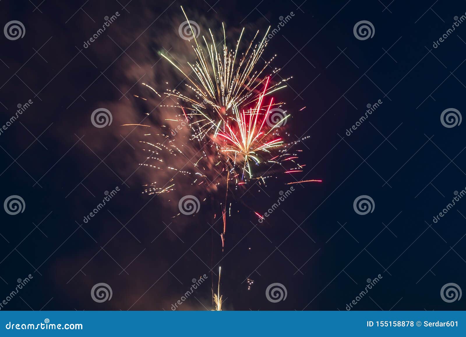Fireworks stock photo. Image of fire, burst, fireworks - 155158878