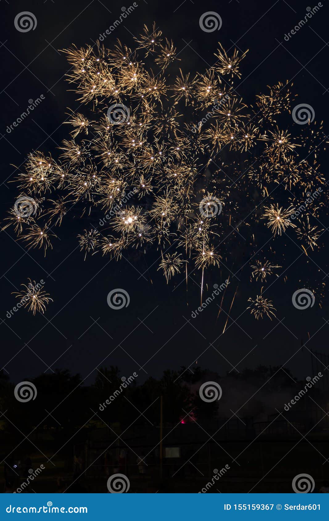 Fireworks stock image. Image of night, burst, fireworks - 155159367