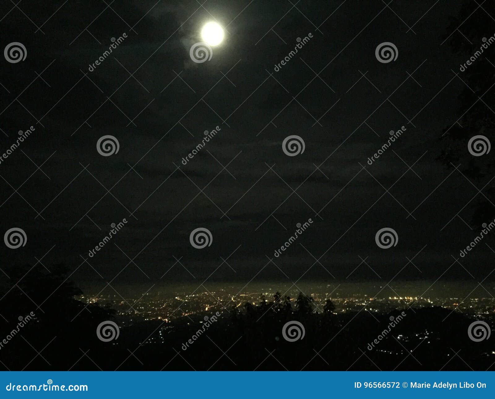 Night sky and city lights stock photo. Image of view - 96566572
