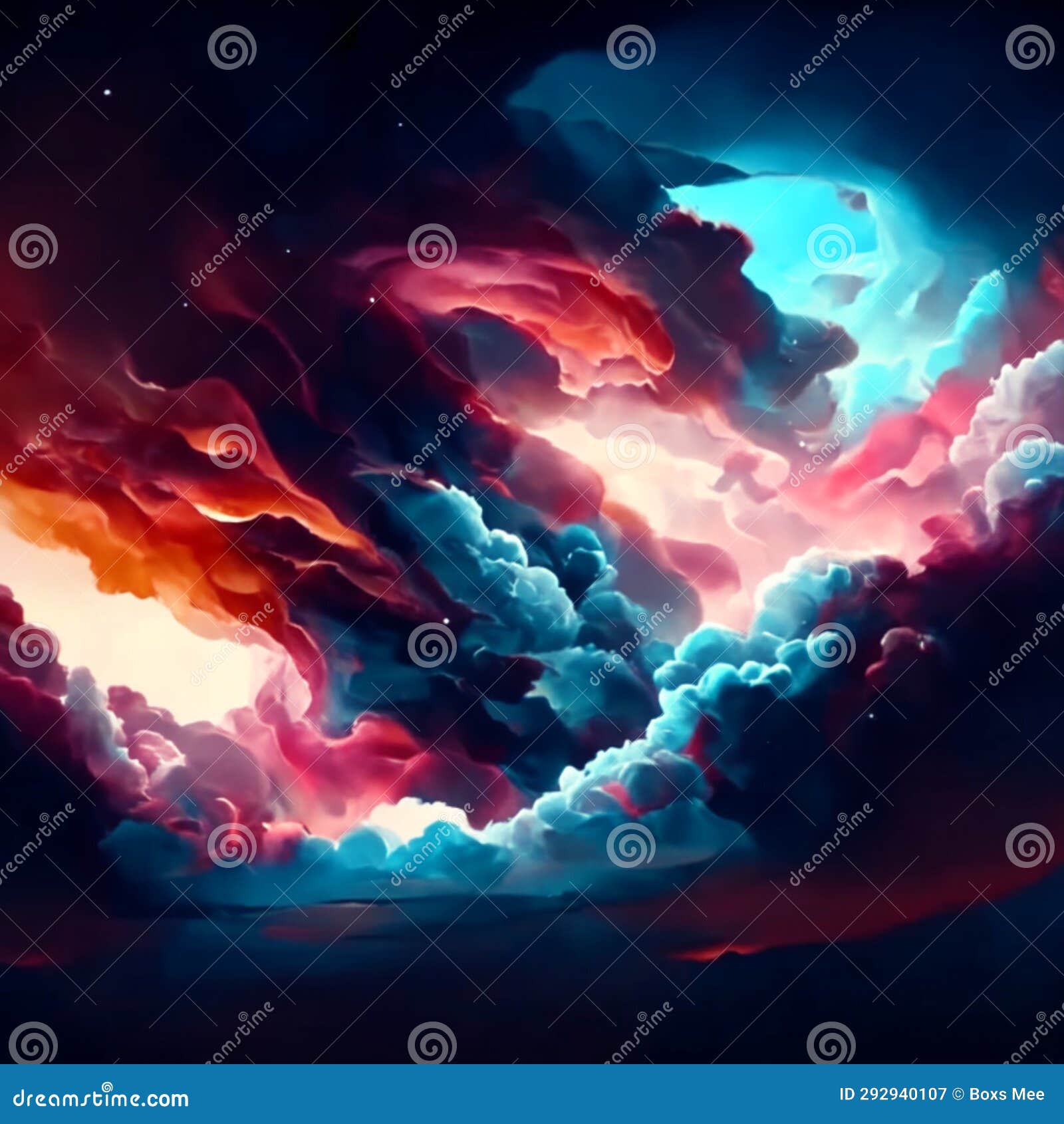 Night Sky with Clouds. 3d Rendering, 3d Illustration Stock Illustration ...