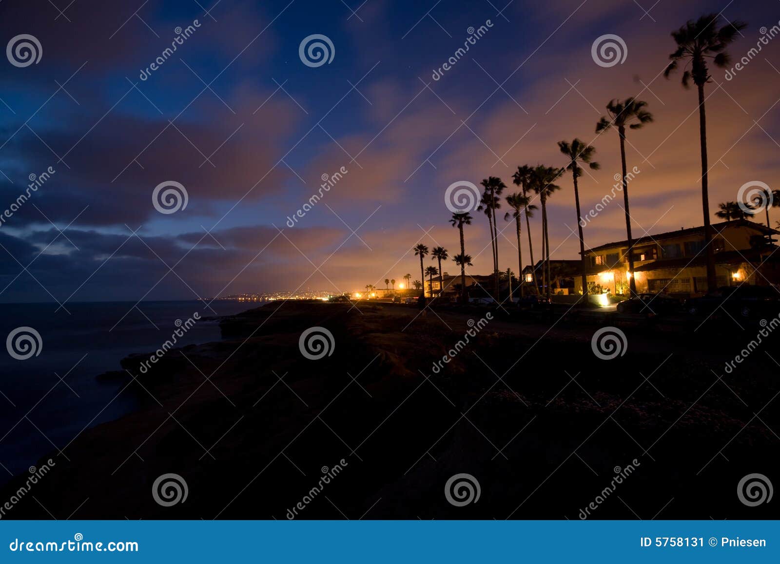 Night sky on coast cliffs stock image. Image of california - 5758131