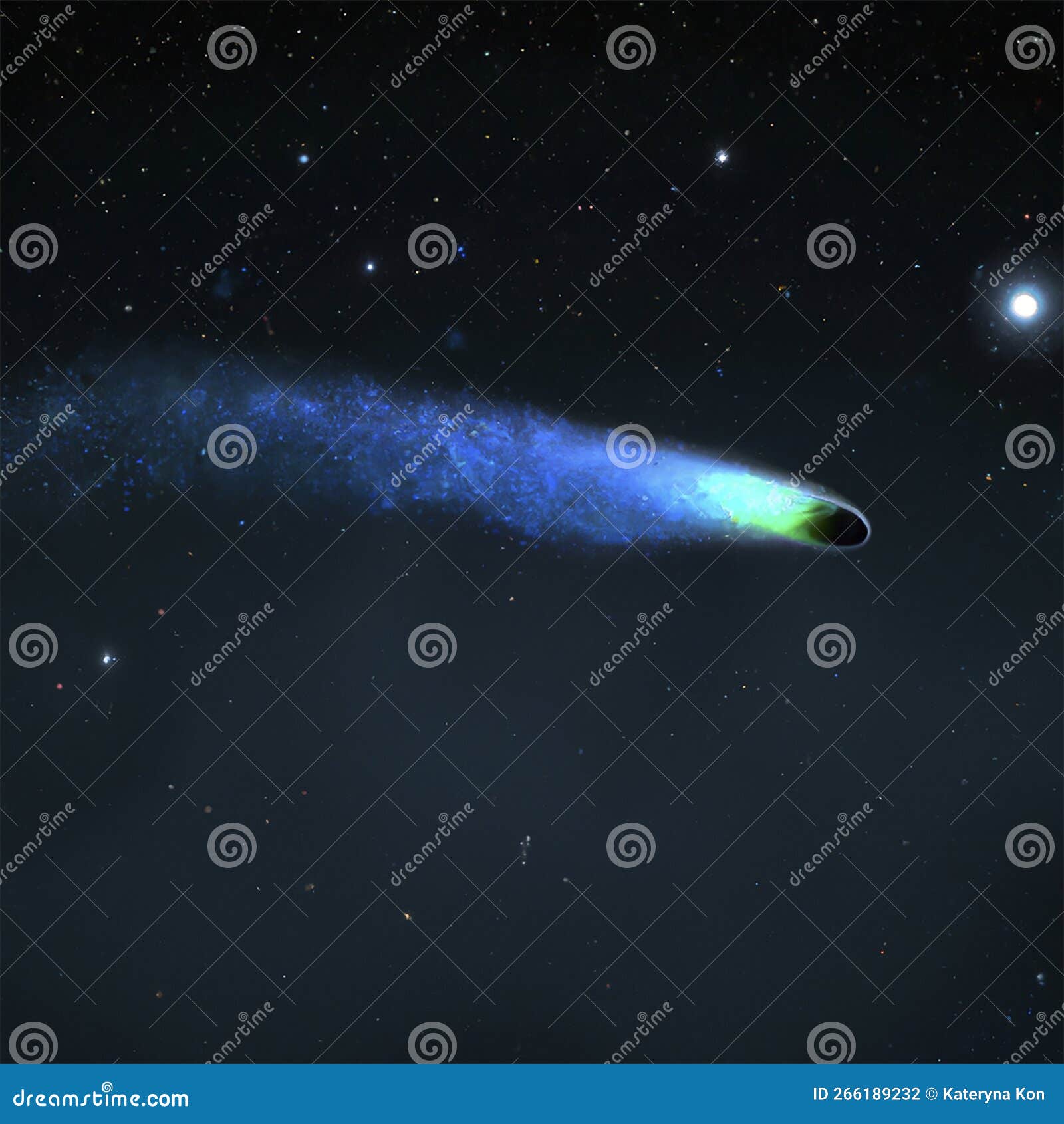 Night Sky with Comet, Illustration Stock Illustration - Illustration of ...