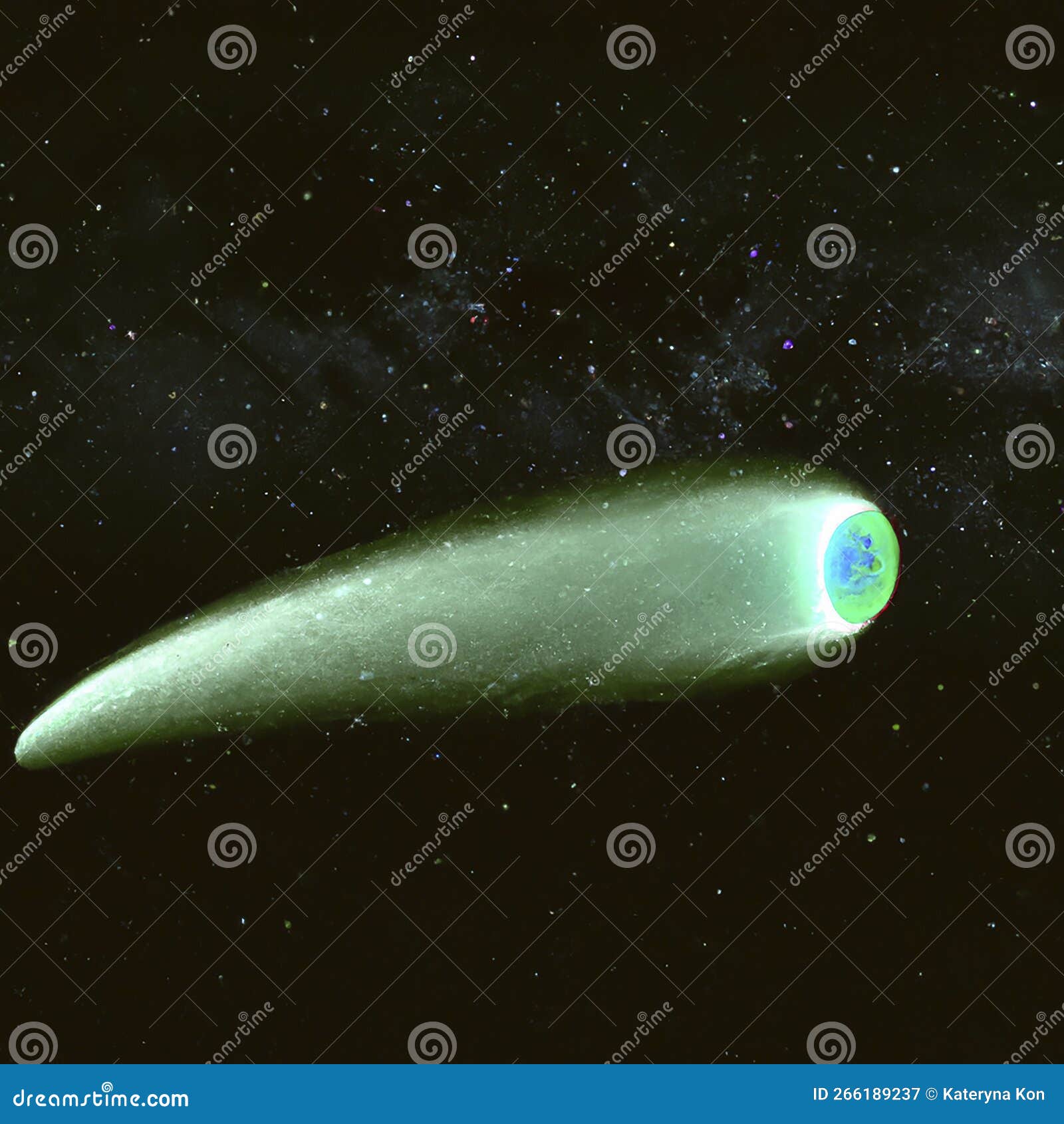 Night Sky with Comet, Illustration Stock Illustration - Illustration of ...