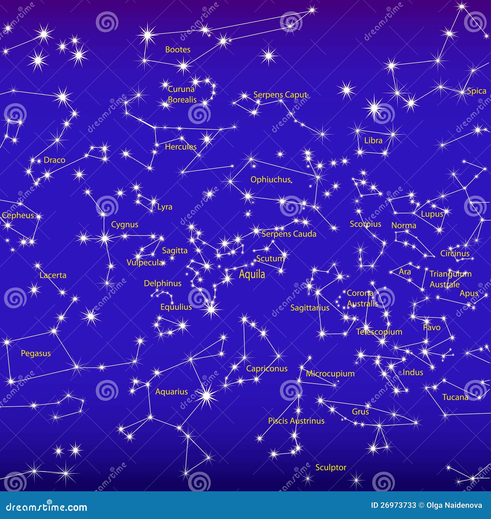 Night Sky and Constellations Sign Zodiac Stock Vector - Illustration of ...
