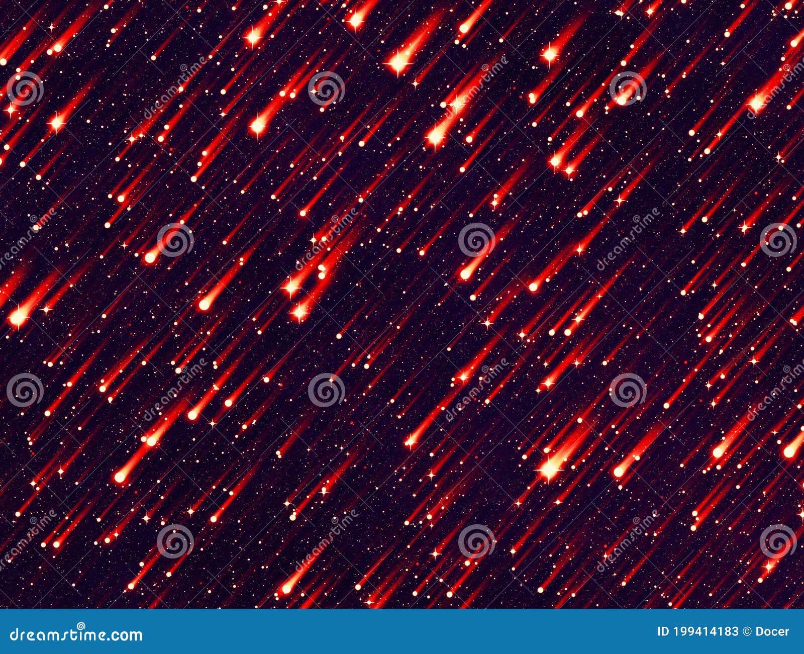 Night Sky is Covered with Many Falling Bright Stars Stock Illustration ...