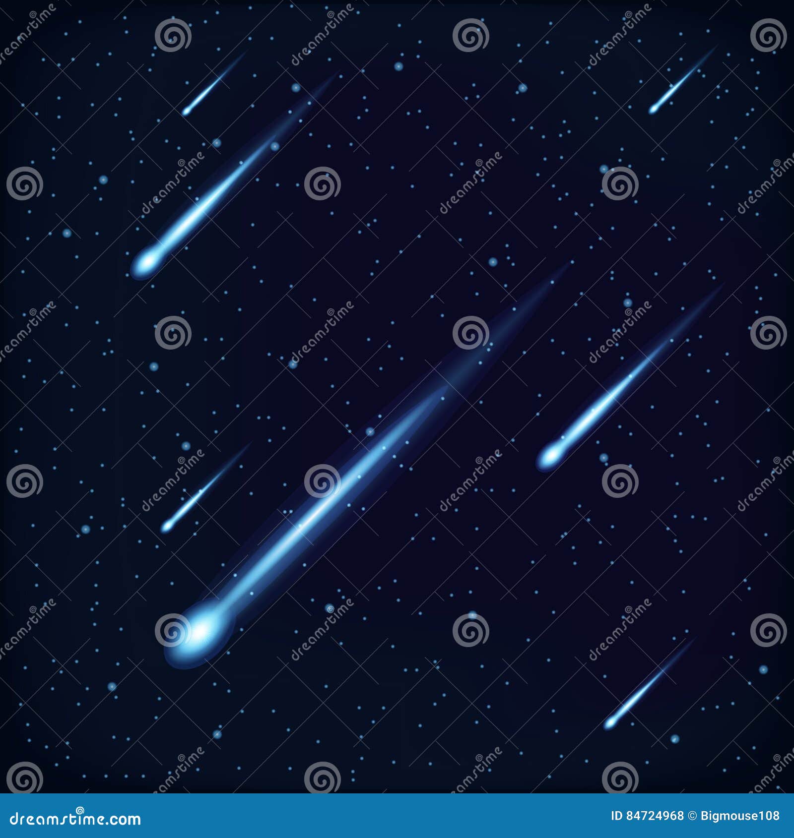Night Sky with Falling Stars on Cosmos Background. Vector Stock Vector ...