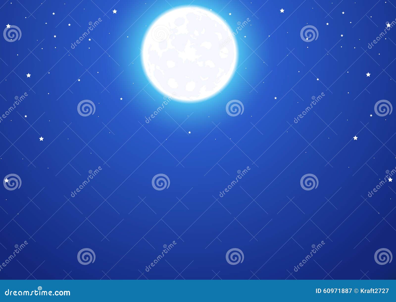 Night Sky with a Full Moon and Stars Stock Vector - Illustration of ...